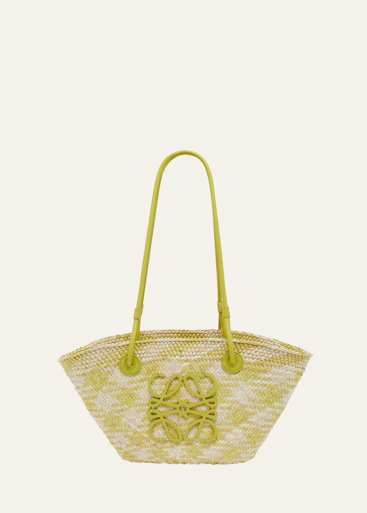 Loewe X Paula'S Ibiza Anagram Basket Shoulder Bag - Natural/Lime